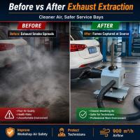 China Industrial Portable Gasoline Vehicle Exhaust Extraction Mobile Fume Removal Exhaust 550W Fan for sale