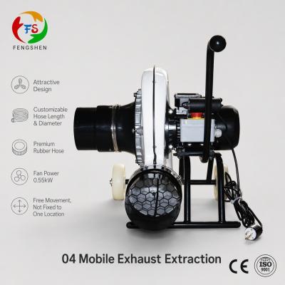 China Mobile Exhaust Extractor 04 White Volute Housing Push Handle 0.55kW Wheels for sale