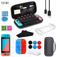 China 8 in 1 game accessory Set For Nintendo Switch Travel Carrying Case Accessories Kit Screen Protector Case Charging Cable for sale