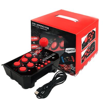 China 4 in 1 Retro Arcade Joystick USB Wired Fighting Stick Game Controller for Android TV PC PS3 for sale