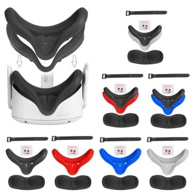 China Wholesale Silicone Cover for Oculus Quest 2 Durable Comfortable VR Face Mask Blindfold 6 Colors for sale