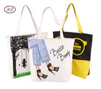 China High Capacity Canvas Shoulder Bag 32x12x30cm Cotton Shopping Beach Bag for Women for sale