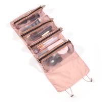China 4 Piece Cosmetic Bag Set Polyester Travel Toiletry Organizer Waterproof Foldable Nylon Makeup Pouch 1000 Pcs MOQ for sale