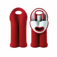China Custom Neoprene Wine Bottle Cooler Bag for 1 or 2 Bottles Portable Insulated Carrier 350mm for sale