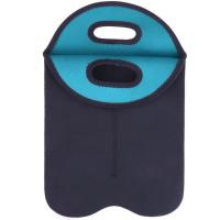 China Custom Neoprene Wine Bottle Cooler Bag for 1 or 2 Bottles Portable Insulated Carrier 350mm for sale