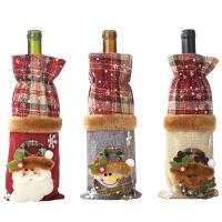 China Custom OEM Christmas Wine Bottle Cover Bag Santa Claus Snowman Gift Holder 1000 Pcs MOQ for sale