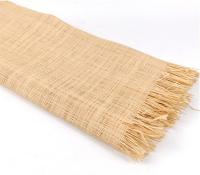 China Natural Green Handwoven Raffia Mat 65x105 cm Eco-Friendly Farmhouse Style Decorative Floor Mat for sale