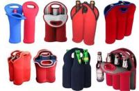 China Custom Neoprene Insulated Beer Bottle Cooler Bag Foldable Eco Friendly OEM for sale