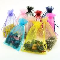 China Custom Organza Drawstring Gift Pouch Bag with Logo for Jewelry Packaging 10x15cm for sale