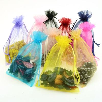 China Custom Organza Drawstring Gift Pouch Bag with Logo for Jewelry Packaging 10x15cm for sale