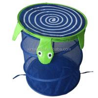 China Travel Collapsible Mesh Laundry Basket Popup Laundry Hamper 38x45cm Foldable for sale