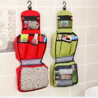 China Waterproof Nylon Travel Hanging Cosmetic Makeup Bag Organizer Custom Logo OEM 1000pcs MOQ for sale