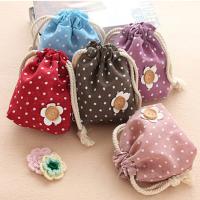 China Custom Lint Canvas Drawstring Pouch Bag 20x20 cm Promotional Mini Handbag for Shopping Gift for sale