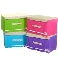 China Portable Non Woven Underwear Storage Box with Lid 27x20x17cm Custom 420D 600D for sale
