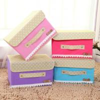 China Portable Non Woven Underwear Storage Box with Lid 27x20x17cm Custom 420D 600D for sale