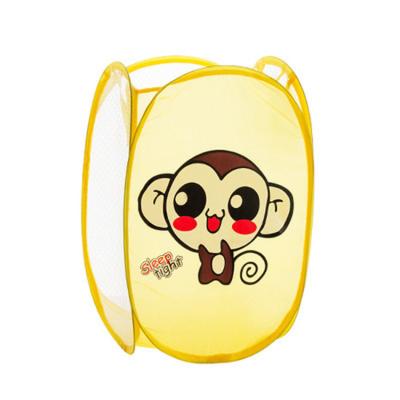 China Nylon Woven Foldable Laundry Basket Mesh Pop Up Hamper for sale