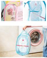 China Nylon Woven Foldable Laundry Basket Mesh Pop Up Hamper for sale