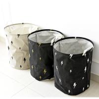 China Customizable Foldable Laundry Basket 40x50cm Jute Canvas Storage Bin with Lid for sale
