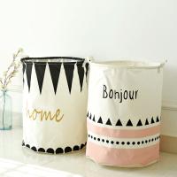 China Cotton Linen Foldable Laundry Basket 40x50cm Collapsible Dirty Clothes Organizer for sale