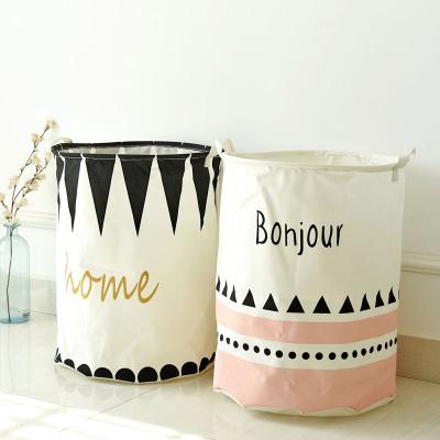 China Cotton Linen Foldable Laundry Basket 40x50cm Collapsible Dirty Clothes Organizer for sale