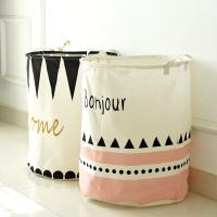 China Cotton Linen Foldable Laundry Basket 40x50cm Collapsible Dirty Clothes Organizer for sale