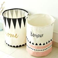 China Cotton Linen Foldable Laundry Basket 40x50cm Collapsible Dirty Clothes Organizer for sale