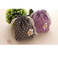 China Customized Calico Drawstring Bag 20x20 cm Eco-Friendly Cotton Pouch for Gifts for sale