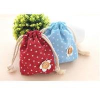 China Customized Calico Drawstring Bag 20x20 cm Eco-Friendly Cotton Pouch for Gifts for sale