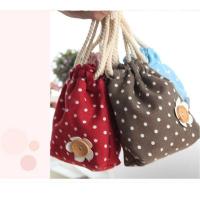 China Customized Calico Drawstring Bag 20x20 cm Eco-Friendly Cotton Pouch for Gifts for sale