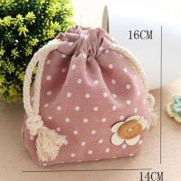 China Customized Calico Drawstring Bag 20x20 cm Eco-Friendly Cotton Pouch for Gifts for sale