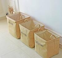 China Foldable Jute Wicker Laundry Basket 40x36x26cm Stackable Dirty Clothes Hamper for sale