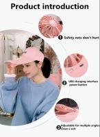China Solar Fan Sun Hat with USB Charging Port Breathable Fabric Custom Color for Outdoor Travel for sale