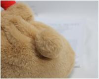 China Luxury Christmas Drawstring Bag Fluffy Reindeer Antler Handbag 21x18x7 cm Microfiber for sale