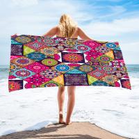 China Custom Polyester Beach Towel 140x70cm Quick Dry Sunscreen Blanket for Women for sale