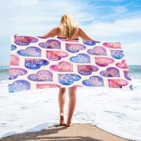 China Custom Polyester Beach Towel 140x70cm Quick Dry Sunscreen Blanket for Women for sale