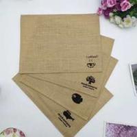 China Waterproof Burlap Jute Tea Towel 28x38 cm Eco-Friendly Reusable Coffee Cup Mat for Home Hotel Restaurant for sale
