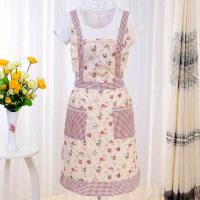 China Household Kitchen Tools And Utensils Flower Printed Adjustable Thickened Kitchen Apron for sale