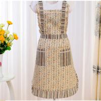 China Household Kitchen Tools And Utensils Flower Printed Adjustable Thickened Kitchen Apron for sale