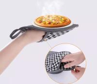 China Heat Resistant Silica Gel Cotton Oven Gloves 25x35cm Kitchen Protection for sale