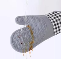 China Heat Resistant Silica Gel Cotton Oven Gloves 25x35cm Kitchen Protection for sale