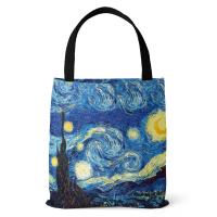 China Customized Oil Painting Canvas Tote Bag Retro Art Fashion Travel Bag Women Eco Shopping Foldable Handbag 20x10 cm for sale