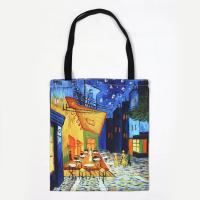 China Customized Oil Painting Canvas Tote Bag Retro Art Fashion Travel Bag Women Eco Shopping Foldable Handbag 20x10 cm for sale