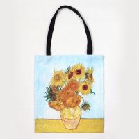 China Customized Oil Painting Canvas Tote Bag Retro Art Fashion Travel Bag Women Eco Shopping Foldable Handbag 20x10 cm for sale