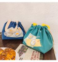 China 600D Oxford Drawstring Lunch Bag Portable Insulated Bento Tote for Children 1000 Pcs MOQ for sale