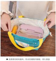 China 600D Oxford Drawstring Lunch Bag Portable Insulated Bento Tote for Children 1000 Pcs MOQ for sale