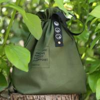 China Customized Insulated Bento Bag Wide Opening Canvas Drawstring Lunch Bag for sale