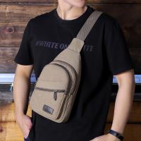 China Custom Canvas Men Sling Crossbody Bag 100pcs MOQ Outdoor Sports Chest Messenger Pack for sale