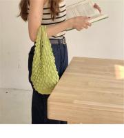 China Magic Expansion Fold Pleated Stretch Mini Bag Large Capacity Elastic Portable Shopping Handbag Tote Polyester for sale