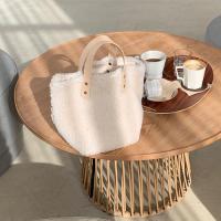 China Women Winter Lamb Wool Crossbody Shoulder Bag 20x10cm Warm Casual Handbag Beige Khaki for sale