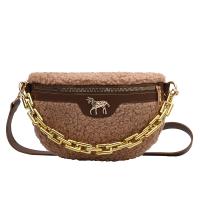 China Plush Lambs Wool Fluffy Fur Women Waist Bag Small Fashion Fabric Winter Female Designer Handbags 20x10cm for sale